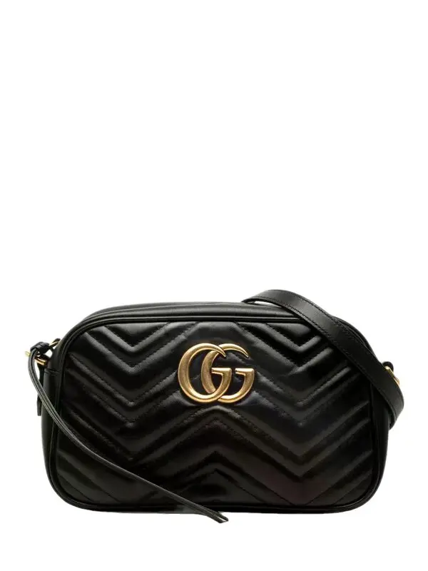 Gucci Gg Marmont Matelassé Calfskin Crossbody Bag - Black