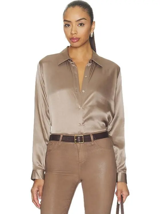 L'Agence Tyler Long Sleeve Blouse - Tan