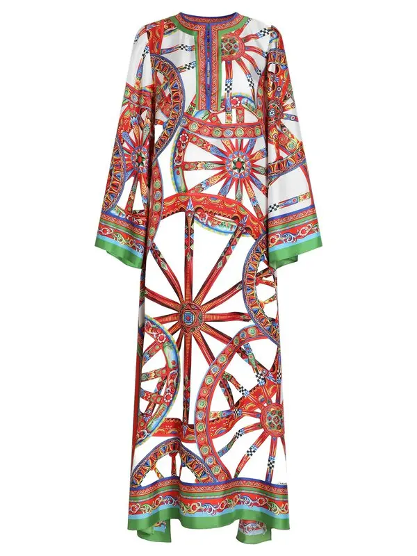 Dolce & Gabbana Carretto-print Twill Kaftan Dress - Multicolor