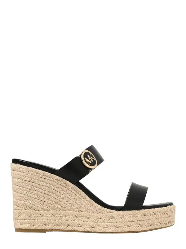 Michael Kors Heeled Wedge Espadrille Sandals - Black