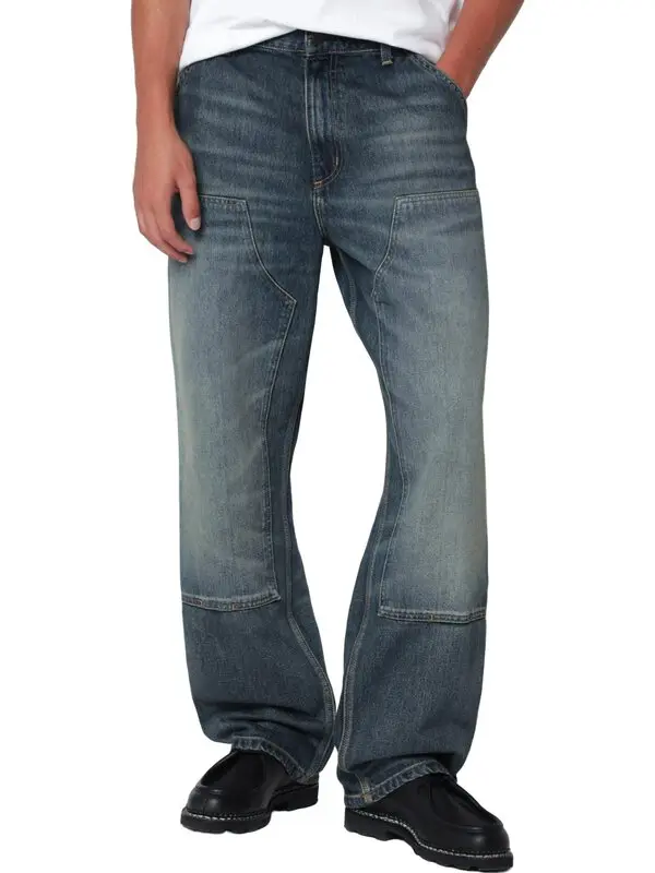 Carhartt Work In Progress Double Knee Cotton Denim Pants - Blue