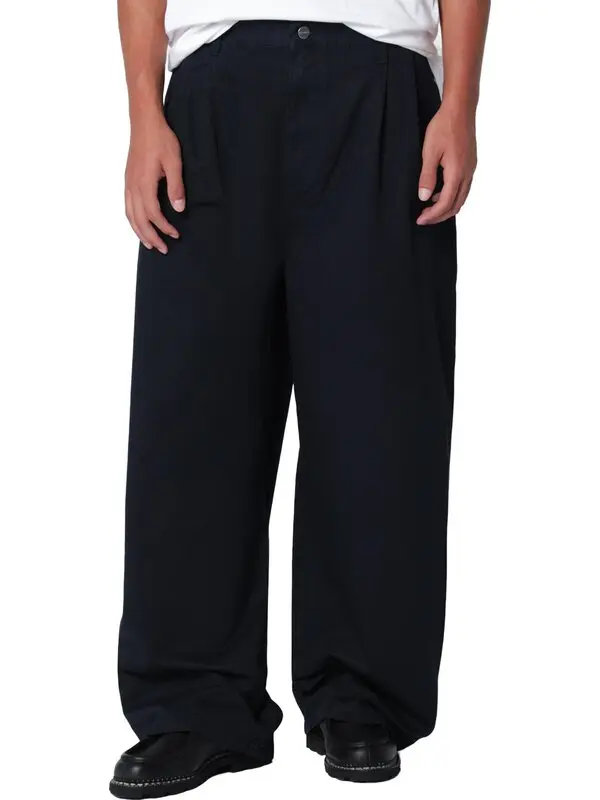 Carhartt Work In Progress Brockman Dark Navy Cotton Twill Pants - Blue
