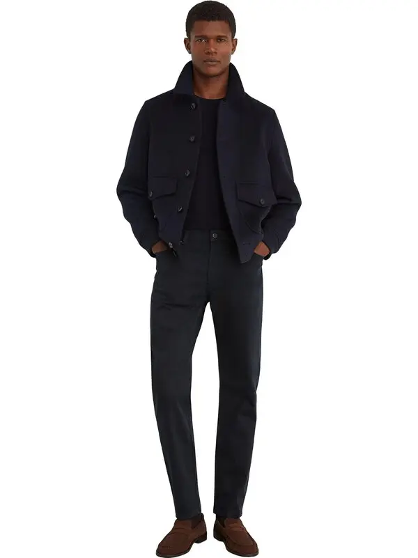 REISS Garment-dyed Stretch-cotton Slim-fit Jeans - Washed Blue