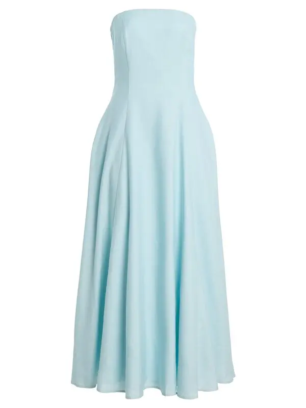 FAVORITE DAUGHTER Strapless Maxi Dress With Pockets - Blue