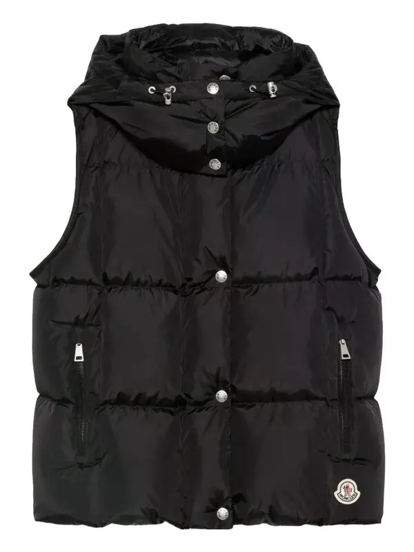 Moncler Quilted Hooded Gilet - Black