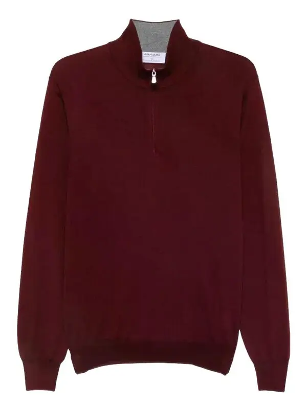 GRAN SASSO Quarter-zip Wool Sweater - Red