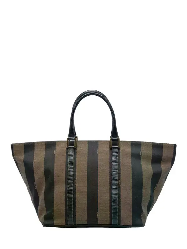 Fendi Pequin Canvas Tote Bag - Brown