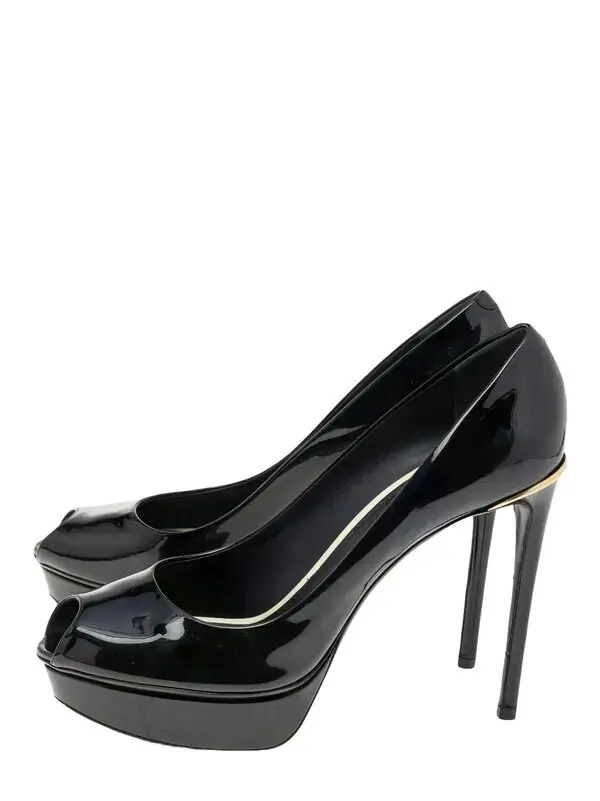 LOUIS VUITTON Peep-toe Platform Pumps - Black