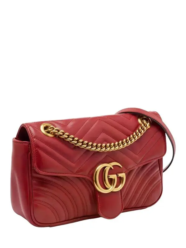 Gucci Small Gg Marmont Matelassé Cross Body Bag - Red