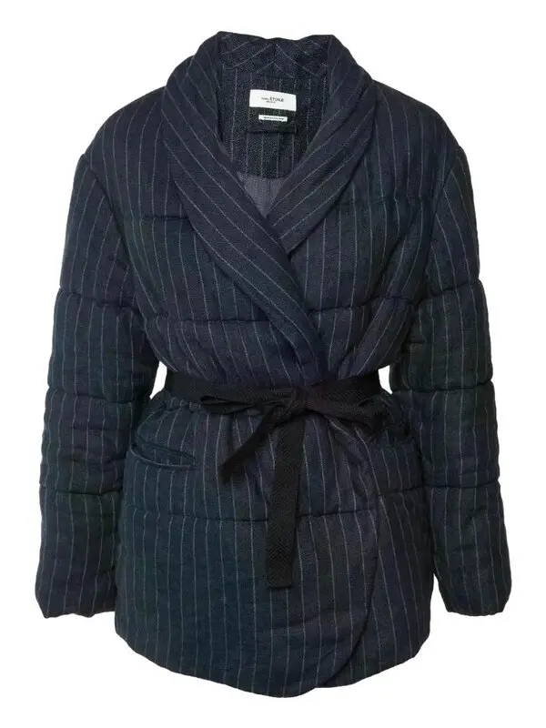 MARANT ETOILE Quilted Pinstriped Jacket - Blue
