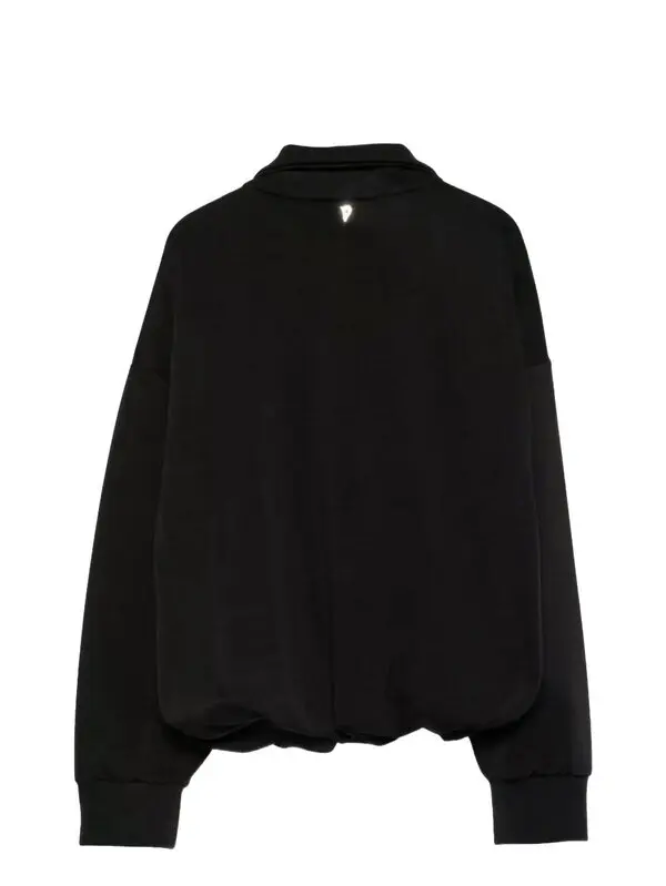 DONDUP Quarter Zip Drop Shoulder Sweater - Black