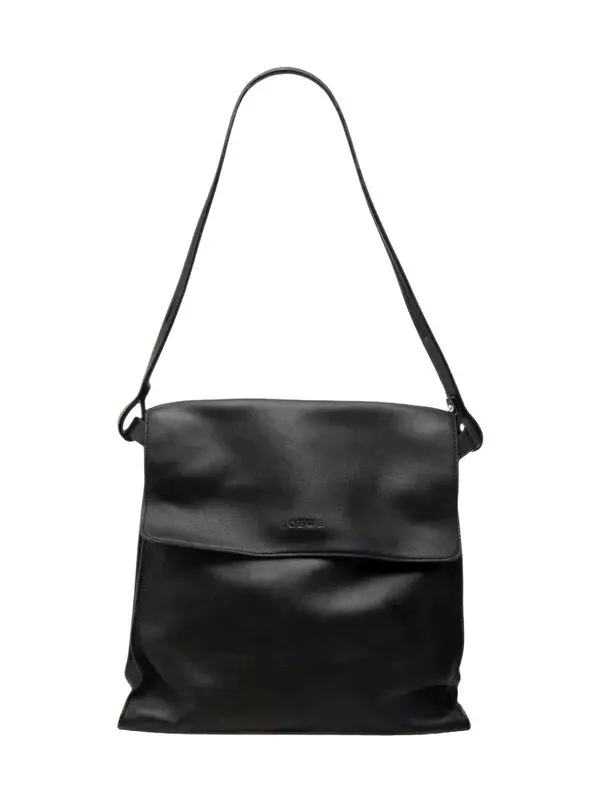 Loewe Leather Flap Shoulder Bag - Black