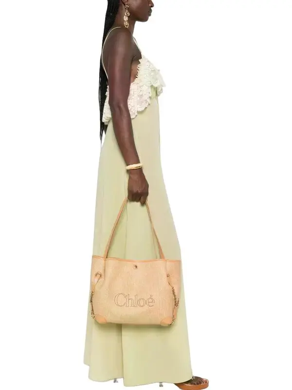 Chloé Clover Raffia Tote Bag - Neutrals