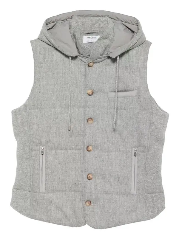 GRAN SASSO Quilted Hooded Gilet - Grey