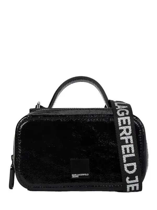 Karl Lagerfeld Mini Glossy Tote Bag - Black