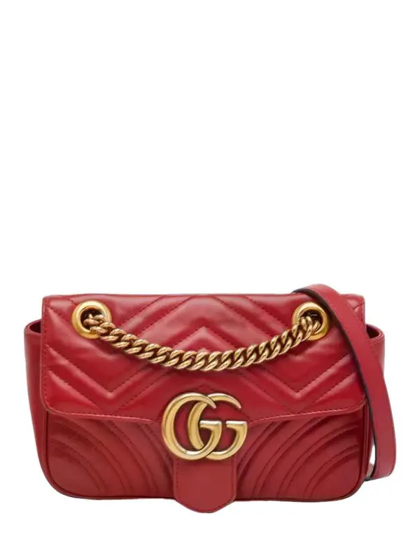Gucci Gg Marmont Matelassé Crossbody Bag - Red