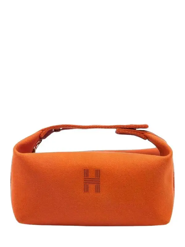 Hermès Bride-à-brac Logo-embroidered Clutch Bag - Orange