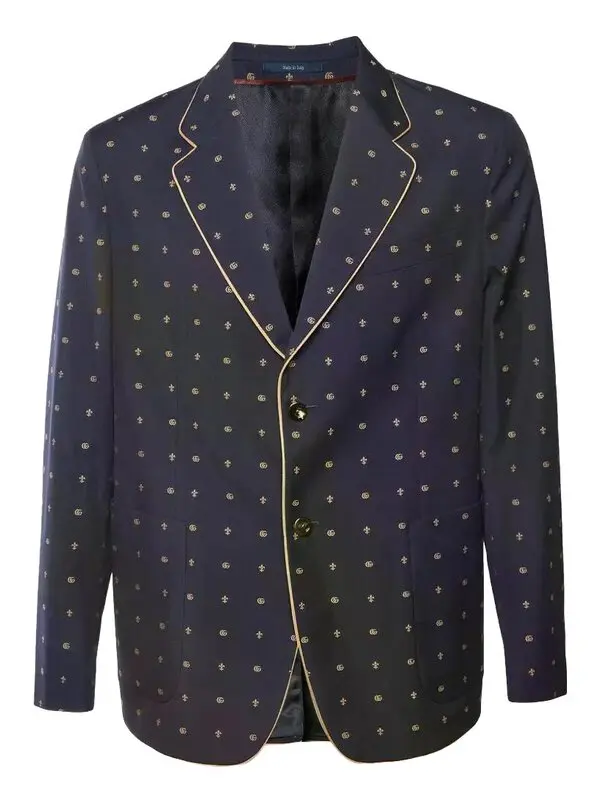 Gucci Double G Jacquard Blazer - Blue