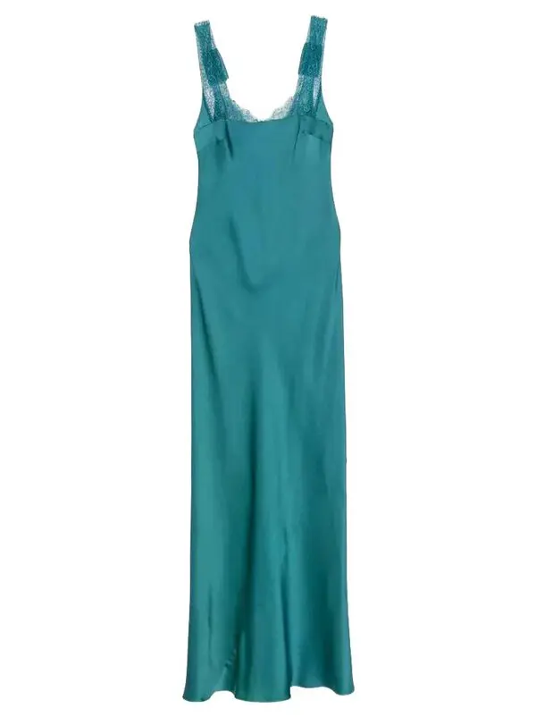 FORTE_FORTE Lace-trim Maxi Dress - Blue