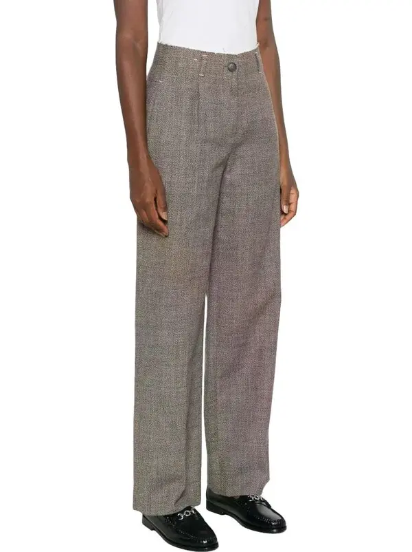 TELA Marl-effect Raw-edge Trousers - Brown