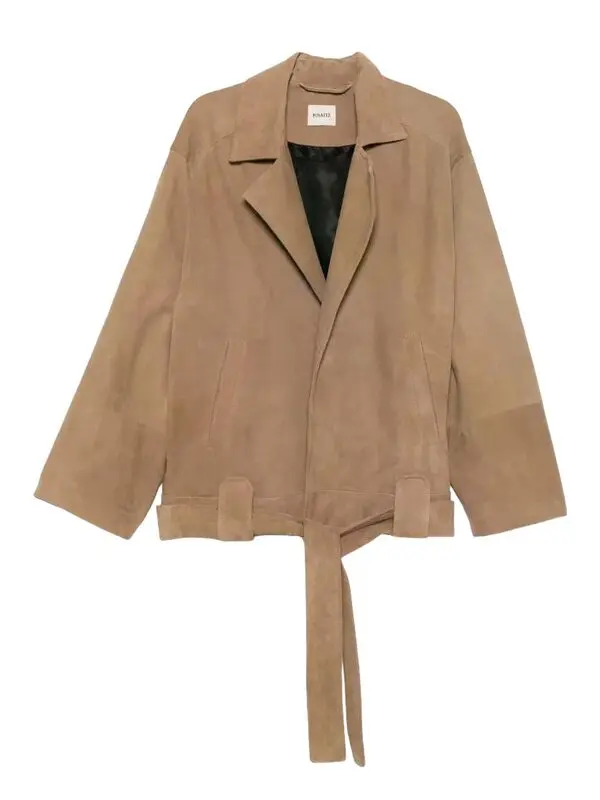 Khaite Belted Suede Jacket - Neutrals