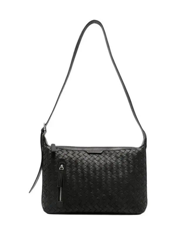 Officine Creative Woven Leather Shoulder Bag - Black