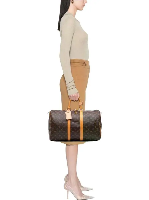LOUIS VUITTON Monogram Keepall 45 Travel Bag - Brown