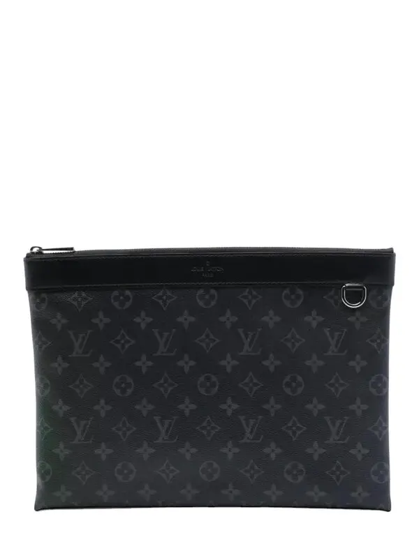 LOUIS VUITTON 2017 Monogram Eclipse Discovery Pochette Gm Clutch Bag - Black