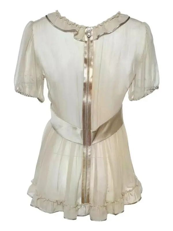 Dolce & Gabbana Ruffled Sheer Blouse - Neutrals