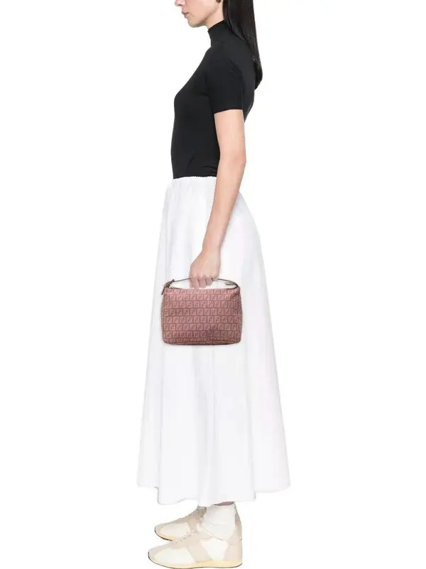 Fendi Zucchino Canvas Handbag - Pink