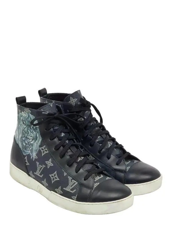 LOUIS VUITTON Chapman Monogram Savane High-top Sneakers - Blue