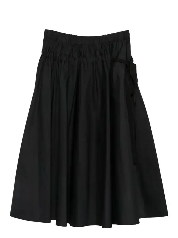 I BLUES Elasticated Waist Midi Skirt - Black