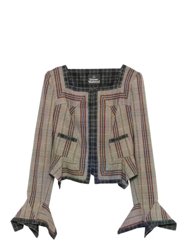 VIVIENNE WESTWOOD Dandy Double-breasted Check Jacket - Grey