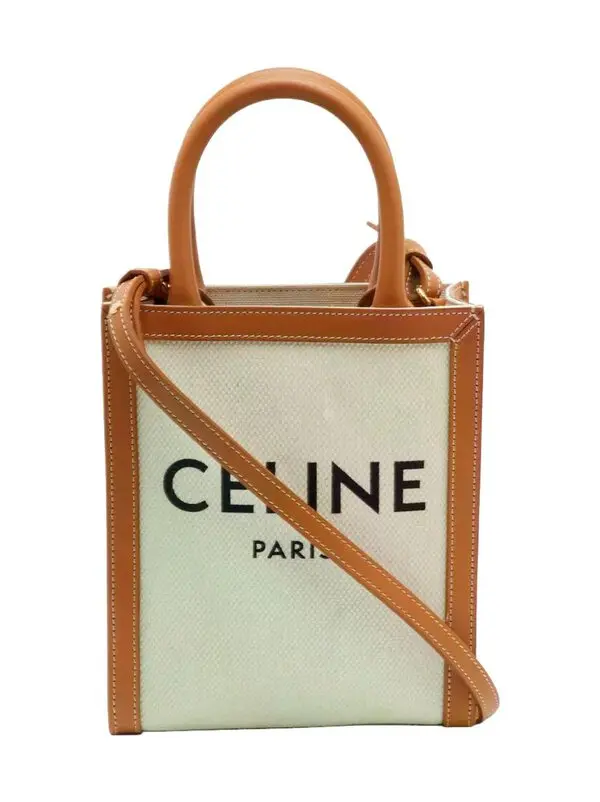 Celine 2023 Cabas Logo-detail Mini Bag - Neutrals