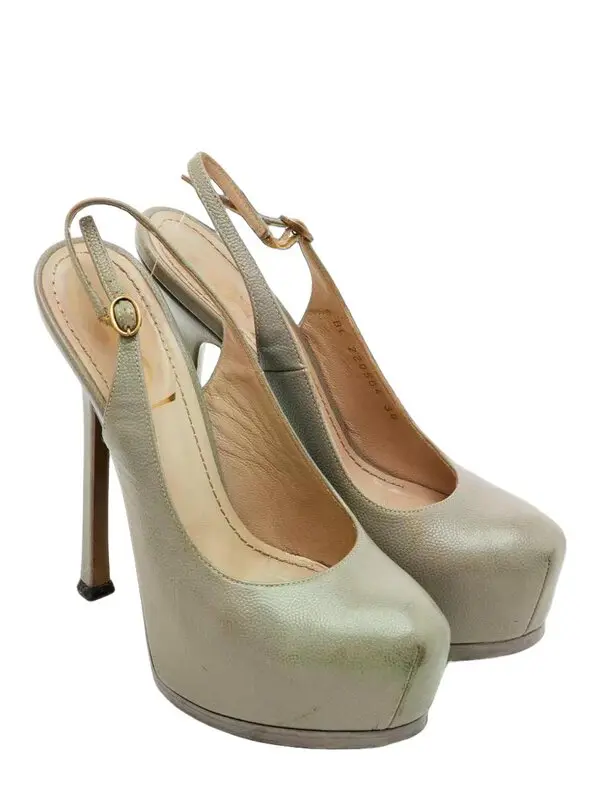 Saint Laurent Tribtoo Slingback Pumps - Grey