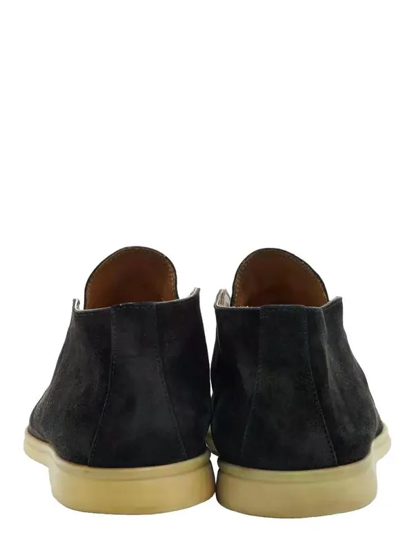 Loro Piana Open Walk Suede Ankle Boots - Black
