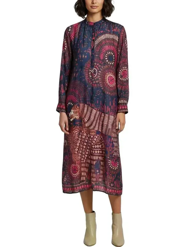 Dior Kaleidoscope Print Midi Dress - Blue