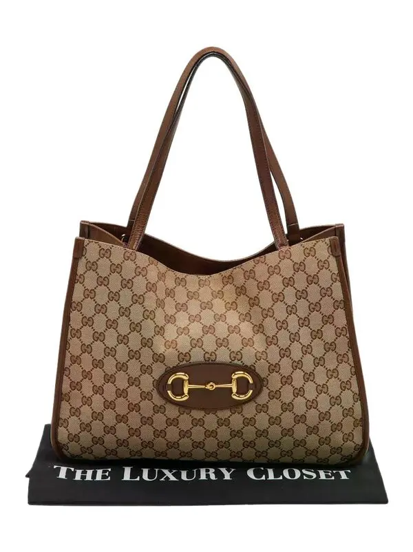 Gucci Horsebit 1955 Gg Canvas Tote Bag - Neutrals
