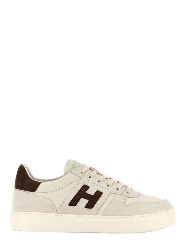 Hogan H668 Leather & Suede Lace-up Sneakers - White
