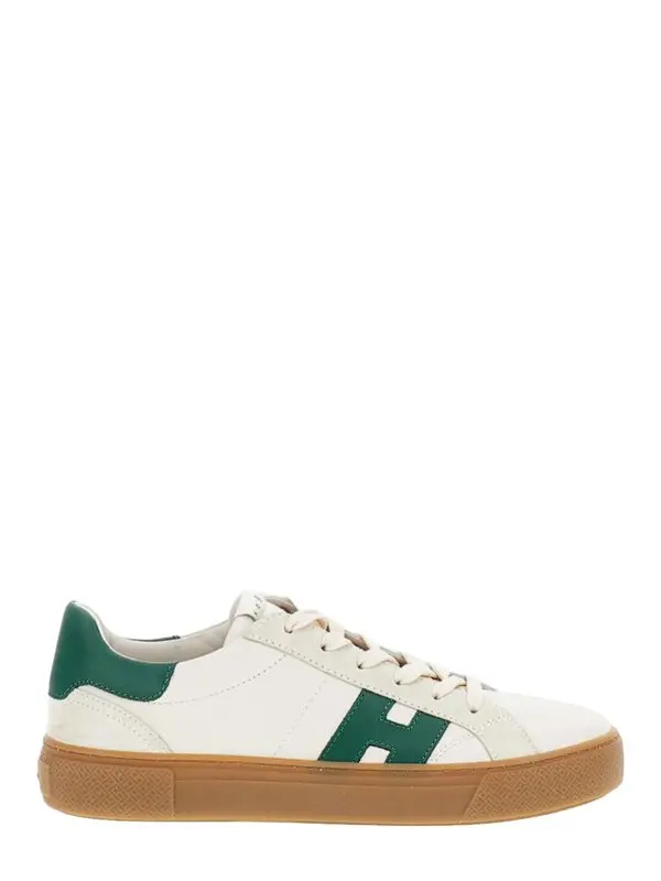 Hogan Crosswind Low Top Sneakers In Smooth Calfskin With H Logo - White 1