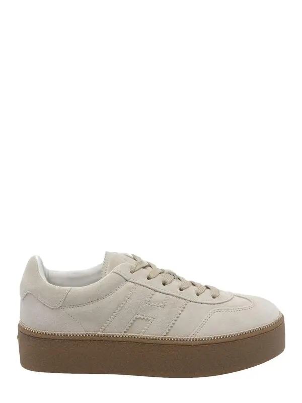Hogan Suede Platform Lace-up Sneakers - Sand