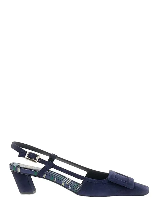 ROGER VIVIER Slingback Heels With Buckle Detail - Blue