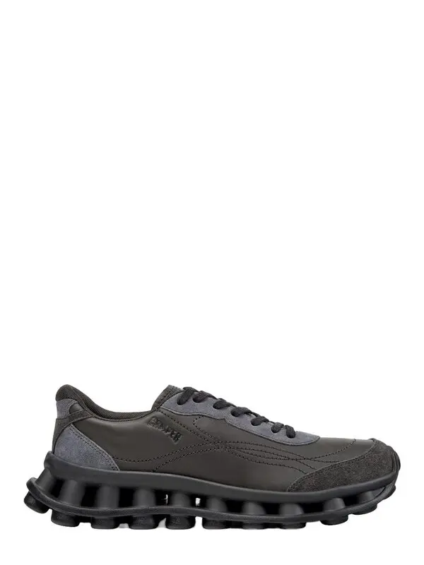 Camper Pelotissima Bi Abstract Design Leather And Nubuck Sneakers - Grey