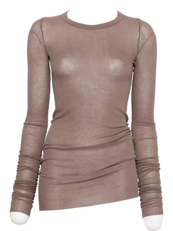 Rick Owens Ribbed Long-sleeve T-shirt - Neutrals