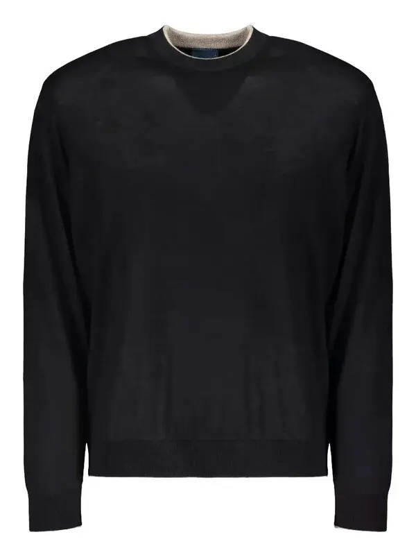 Paul & Shark Crew Neck Long Sleeve Sweater - Black