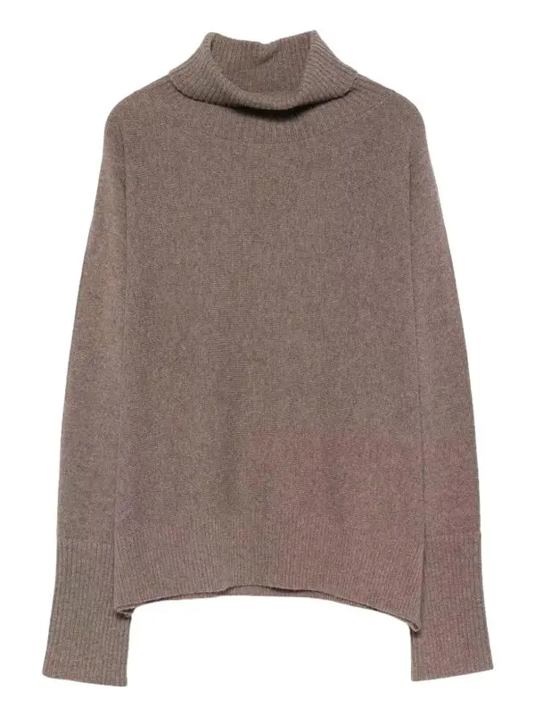 D.exterior Roll-neck Button-cuff Sweater - Brown