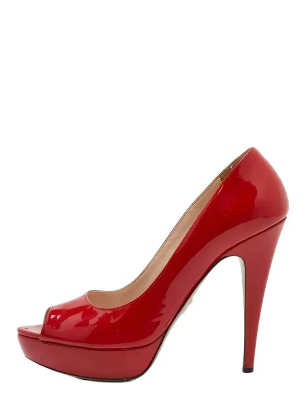 Prada Platform Peep-toe Pumps - Red