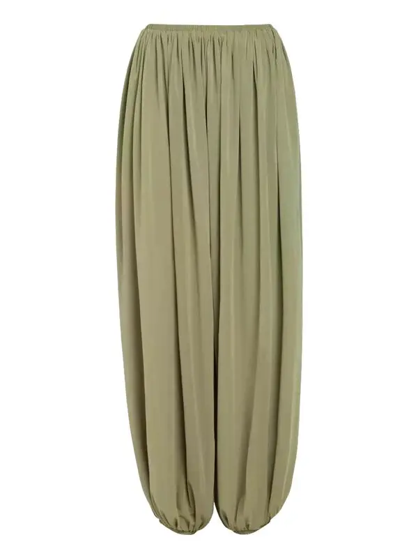Ronny Kobo Renier Gathered Detail Palazzo Pants - Green