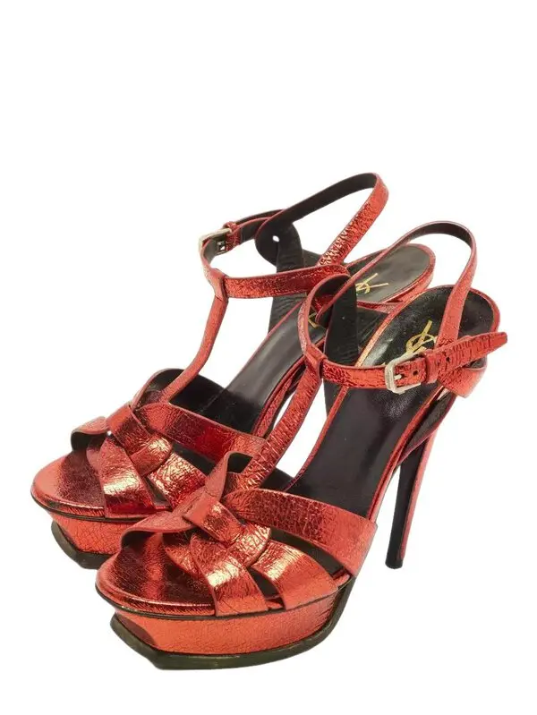 Saint Laurent Tribute Platform Sandals - Red