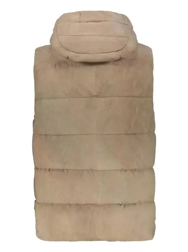 MOORER Fire-ur Padded Leather Gilet - Neutrals